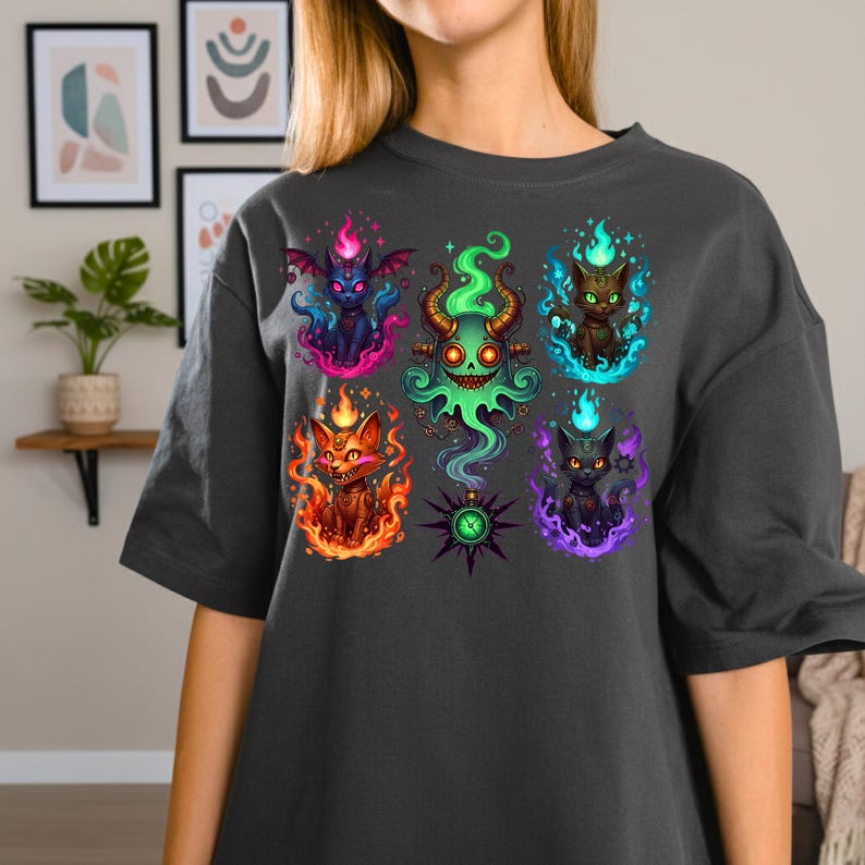 Spooky Flame Cat Bundle – Creepy Cute Halloween Cats and Ghost Animals ...