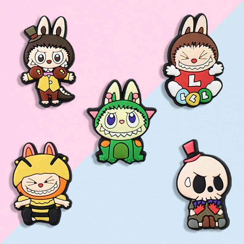 15 Pcs Cute Bunny Character Shoe Charms Set | Cartoon Rabbit Croc ...