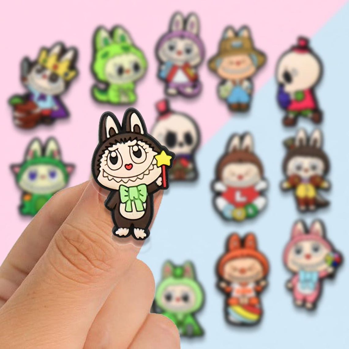 15 Pcs Cute Bunny Character Shoe Charms Set | Cartoon Rabbit Croc ...
