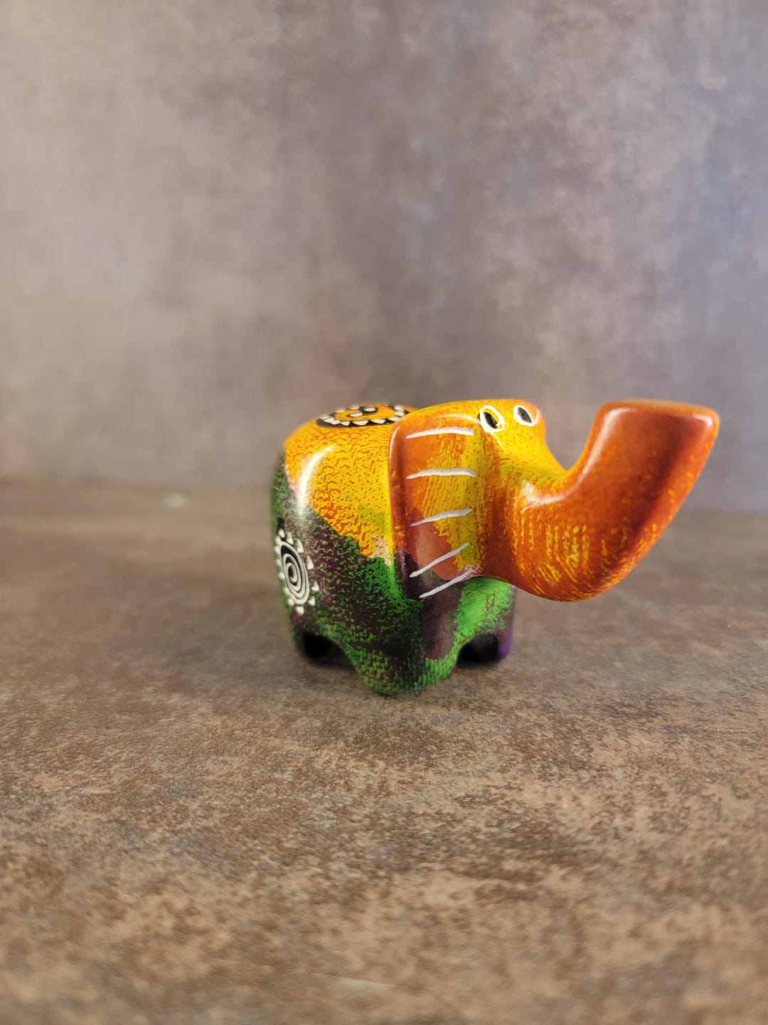 Hand Carved Kenyan Soapstone Elephant | Rainbow Decor | Fair Trade ...