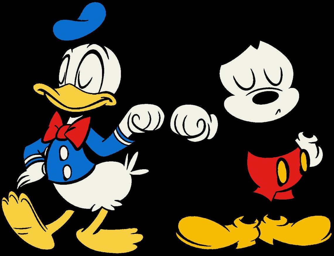 Mickey and Donald Fist Bump PNG, Disney Digital Download, Transparent ...
