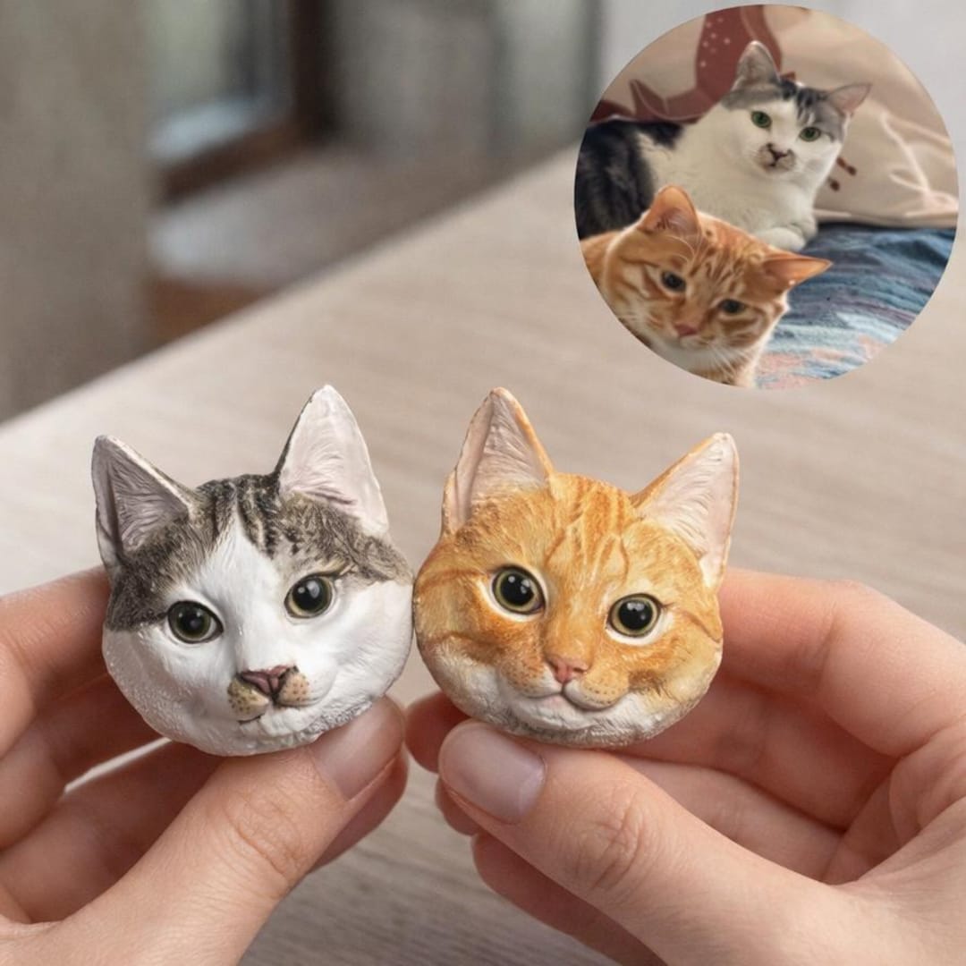 Personalized Cat Sculpture, Custom Plaster Portrait, Pet Memorial Gift ...