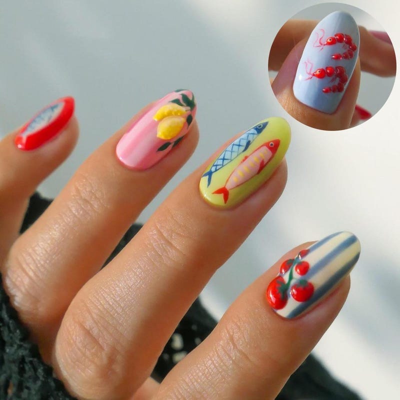 Sardine Press on Nails - Etsy
