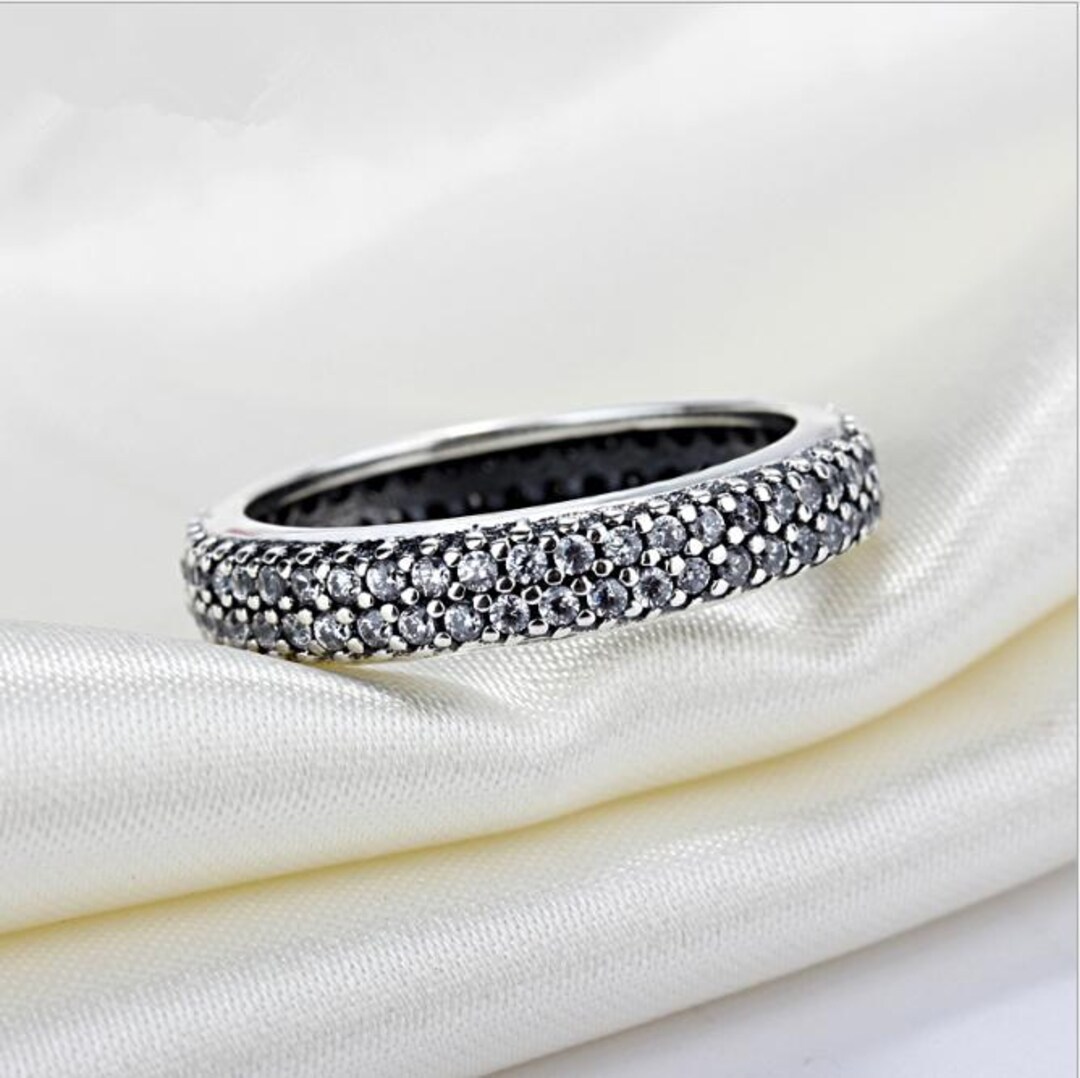New Pandora S925 Silver Ale Sparkling Curve Ring Uk - Etsy