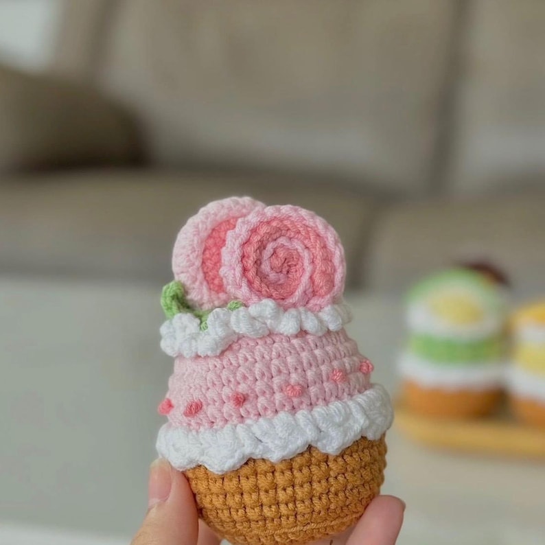 Crochet Cupcake Plush - Handmade Amigurumi Dessert Toy, Cute Crochet ...