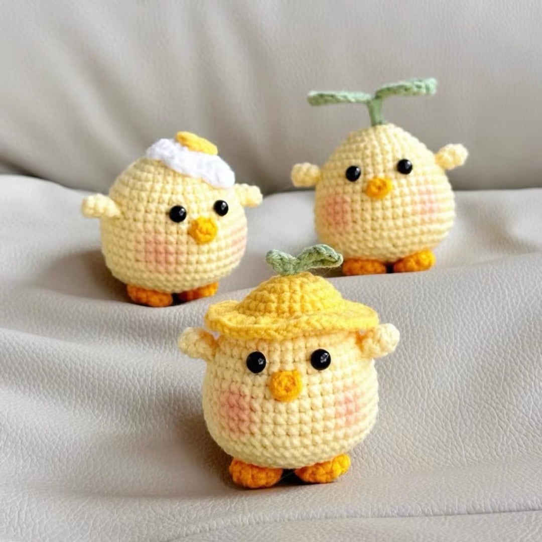 Peluche Amigurumi poussin au crochet - Peluche poussin fait main, joli ...