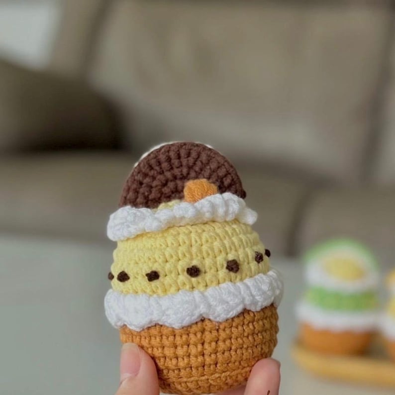 Crochet Cupcake Plush - Handmade Amigurumi Dessert Toy, Cute Crochet ...
