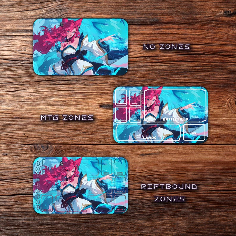 Riftbound Playmat: Azure Arcane Ahri – 24"x14" Custom TCG Mat for ...