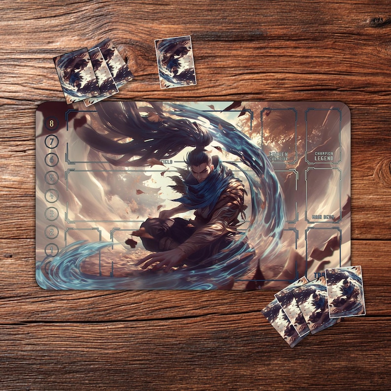 Riftbound Playmat: Yasuo Wind Samurai Custom TCG Playmat – 24"×14" (350 ...