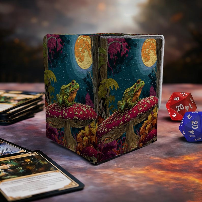 MTG Deck Box – Moonlit Forest Frog Custom Storage for Magic Cards ...
