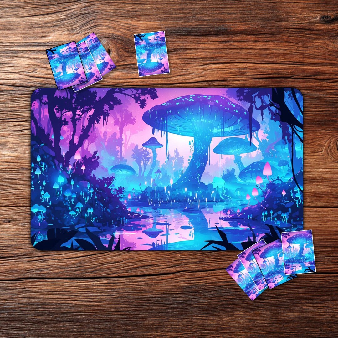 TCG Playmat – Glowing Mushroom Forest MTG Mat, 24"x14" Playmat - Etsy