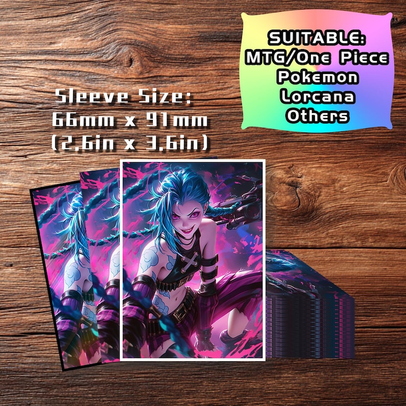 Riftbound Sleeves, Neon Jinx Mad, TCG Card Sleeves – Protect Your Cards ...