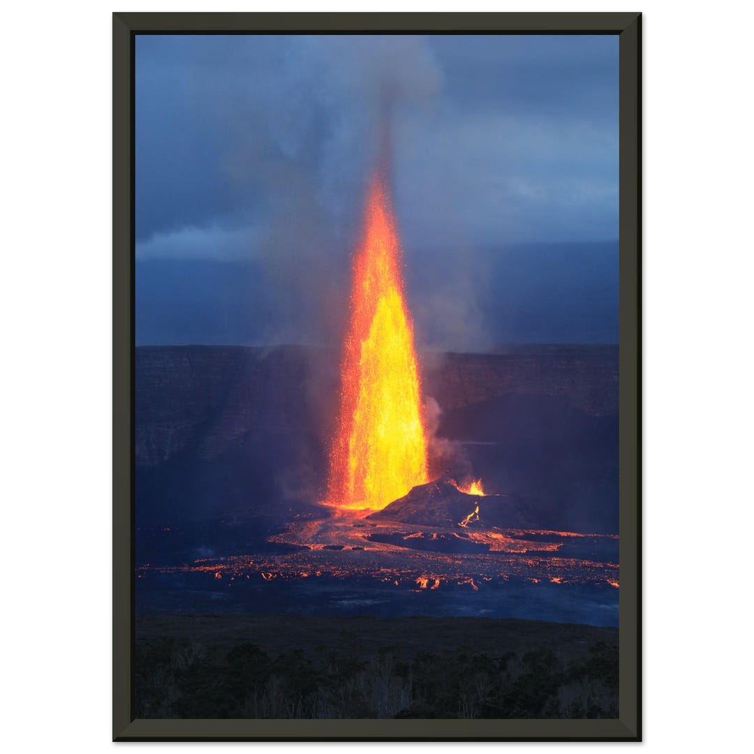 Hawaiian Lava Triangle / Premium Semi-glossy Paper Metal Framed Poster ...