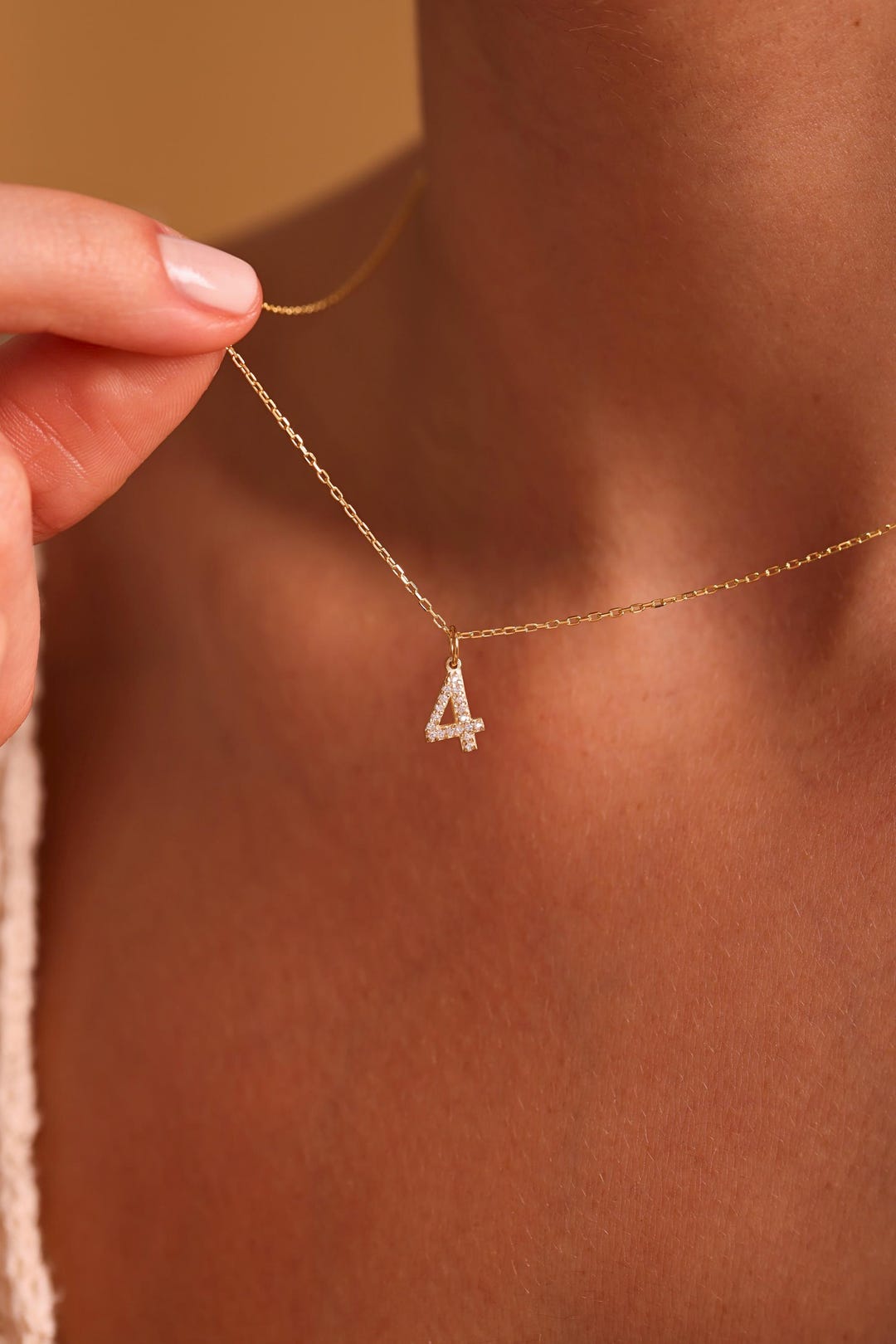 Personalized Number Necklace, Sterling Silver Numeric Jewelry - Etsy