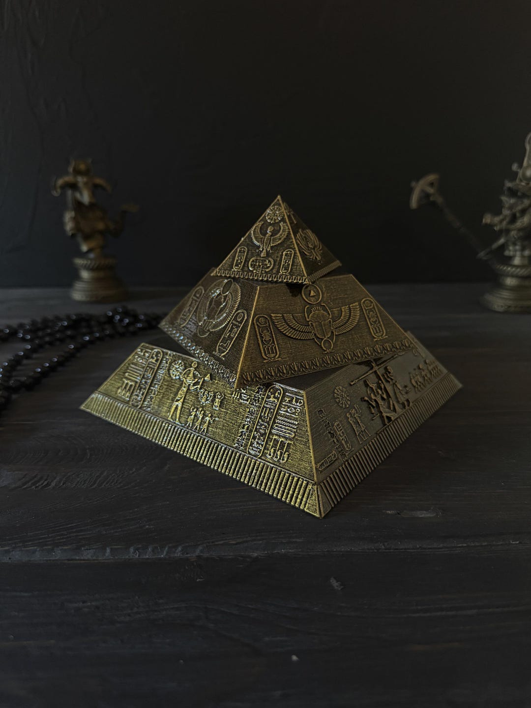 Egyptian Pyramid Puzzle Box, Gold Stash, Secret Storage, Unique Decor ...