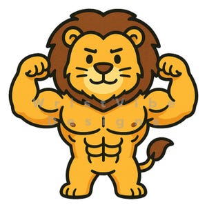 Muscle Lion Clipart: Buff Gym Animal PNG JPG (digital Download) - Etsy