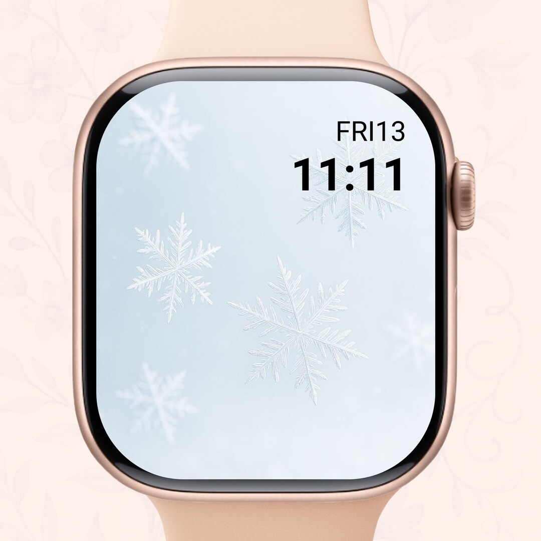 Winter Snowflake Apple Watch Wallpaper: Minimalist Iwatch Background ...