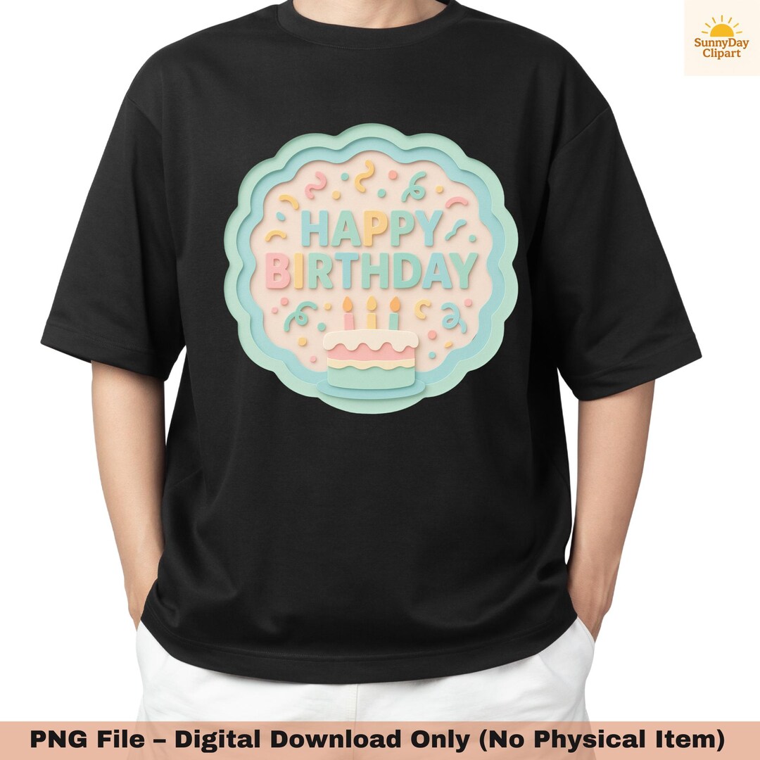 Pastel Birthday Clipart: Cake, Confetti PNG JPG (digital Download) - Etsy