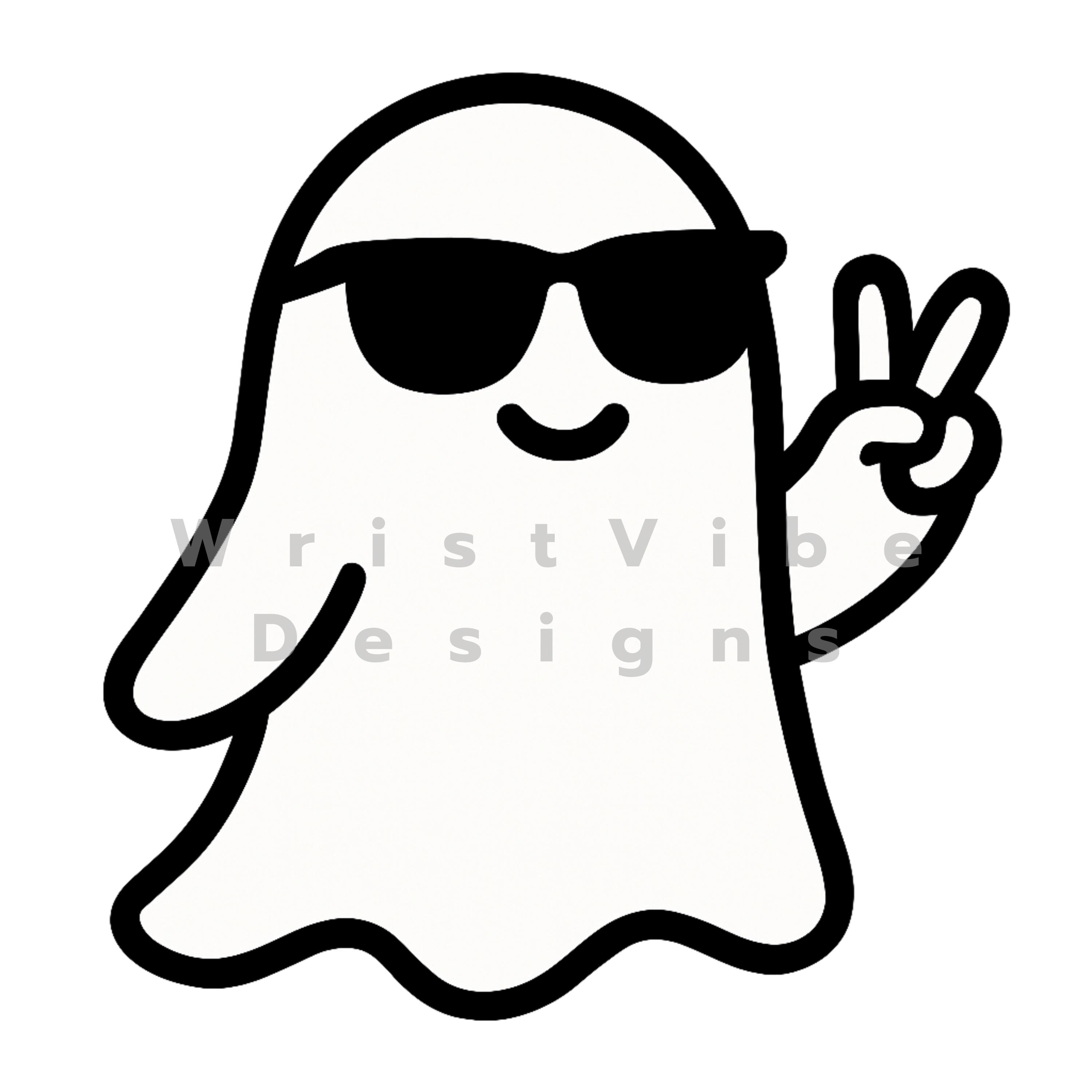 Cool Ghost Clipart - Minimal Halloween PNG JPG Digital Download - Etsy