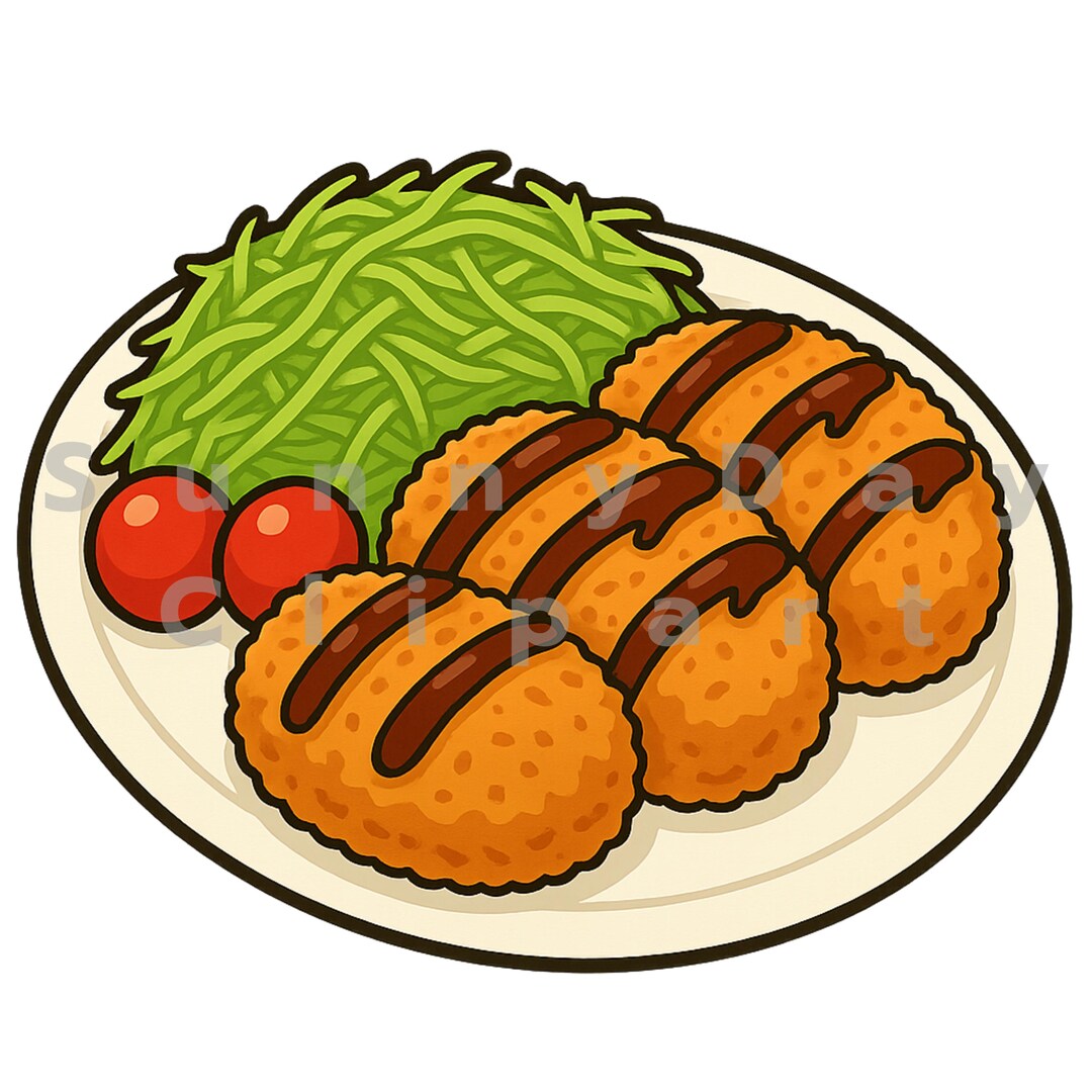 Kawaii Korokke Clipart | Japanese Food PNG JPG (digital Download) - Etsy UK