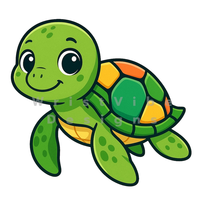 Cute Sea Turtle PNG JPG, Ocean Animal Kids Wall Art, Baby Nursery ...