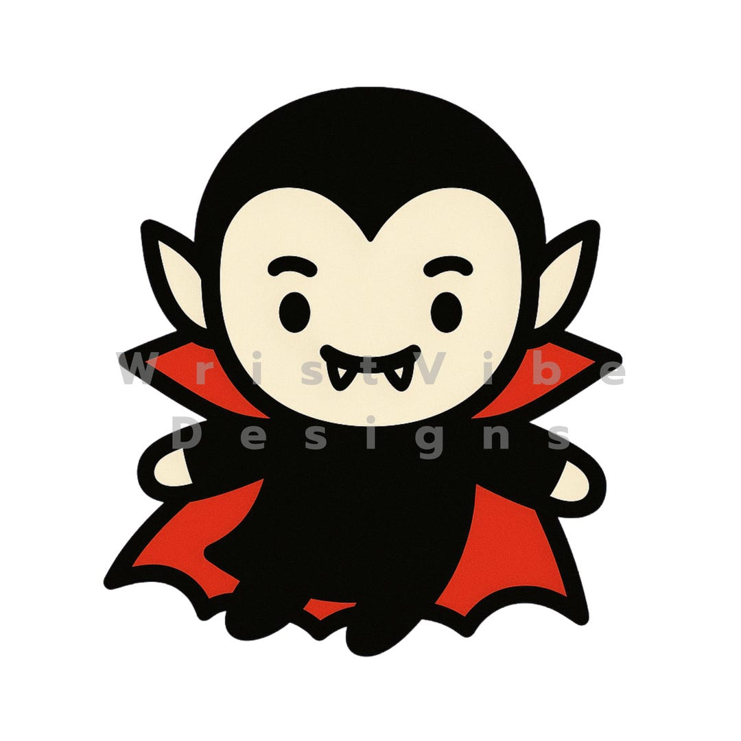 Cute Vampire Halloween Clipart - Kawaii Dracula PNG JPG Digital ...