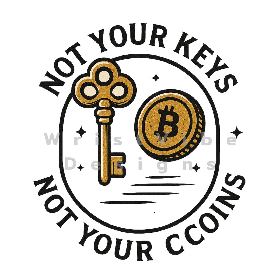 Bitcoin Emblem Clipart: Not Your Keys, Crypto Badge (PNG JPG) - Etsy