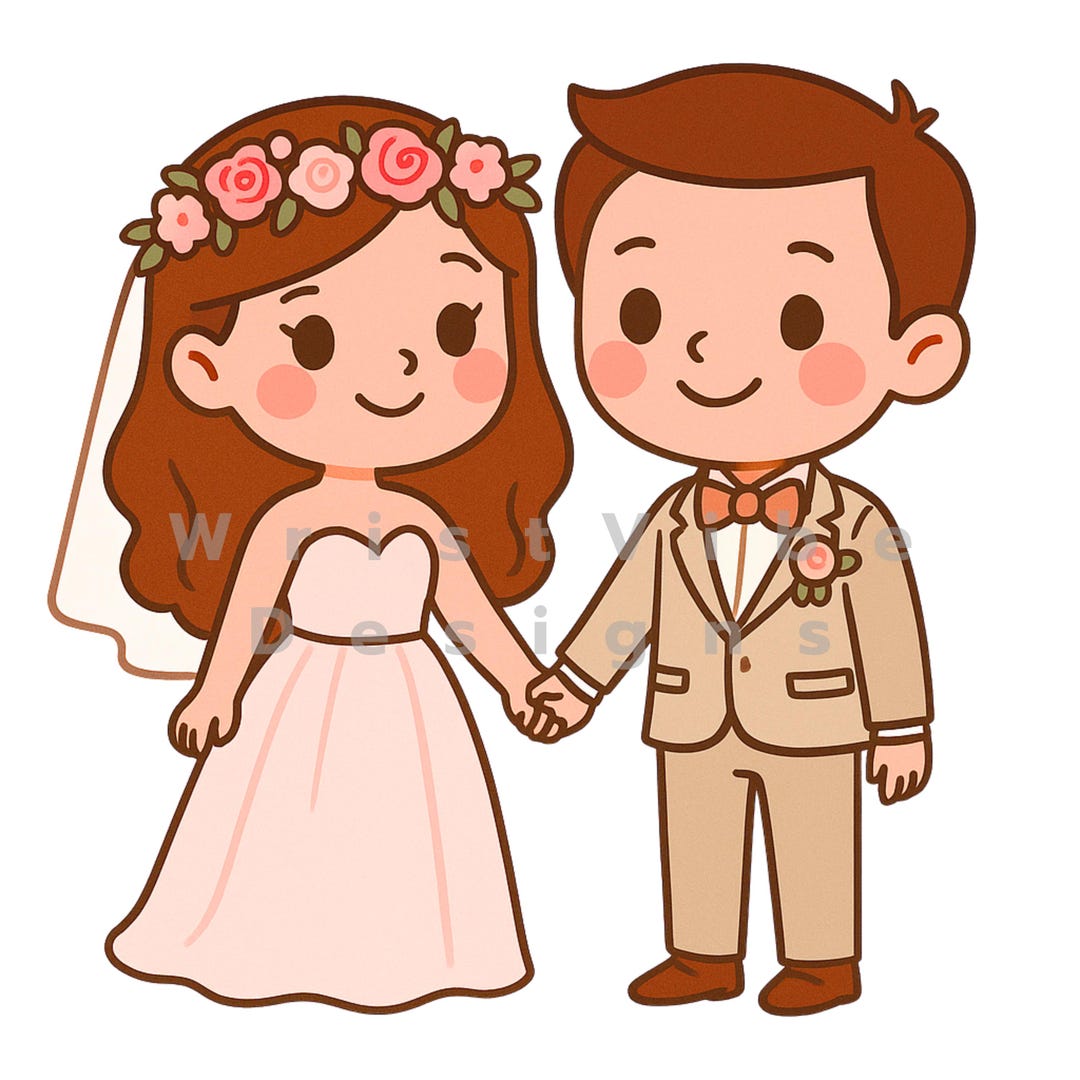 Wedding Couple Clipart: Bride and Groom PNG JPG (digital Download) - Etsy