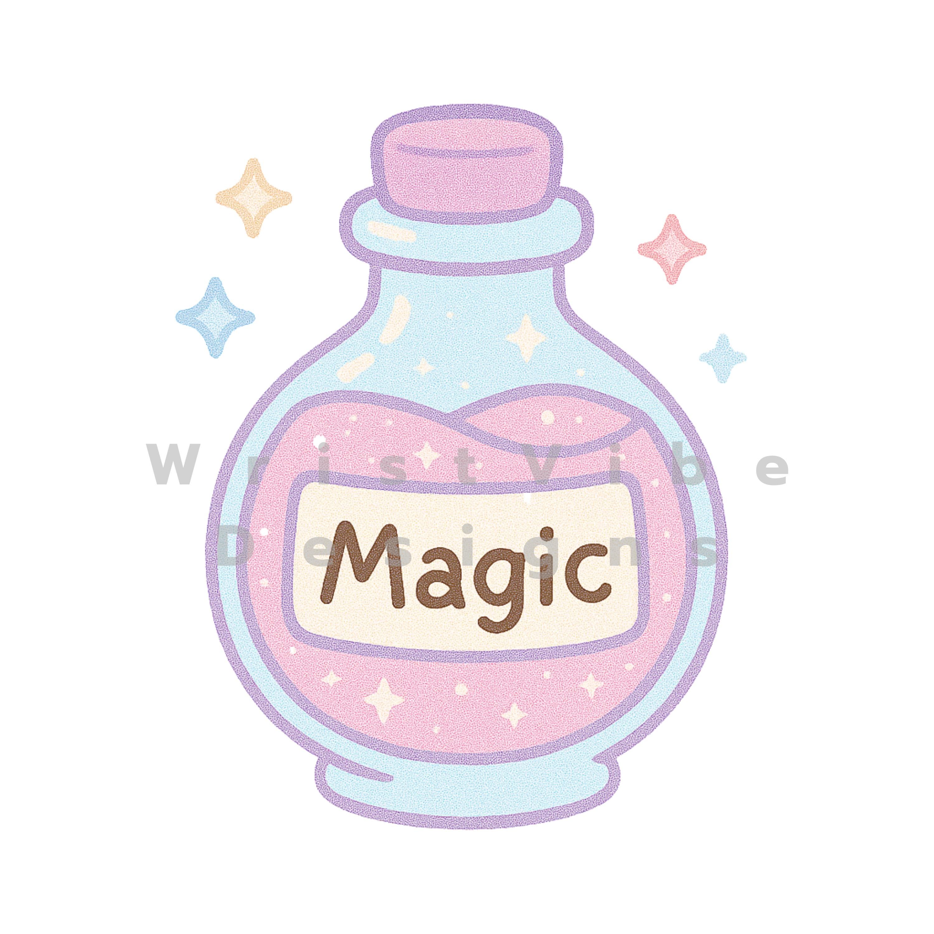 Kawaii Magic Potion Print: Pastel Witchcore Decor (digital PNG + JPG ...
