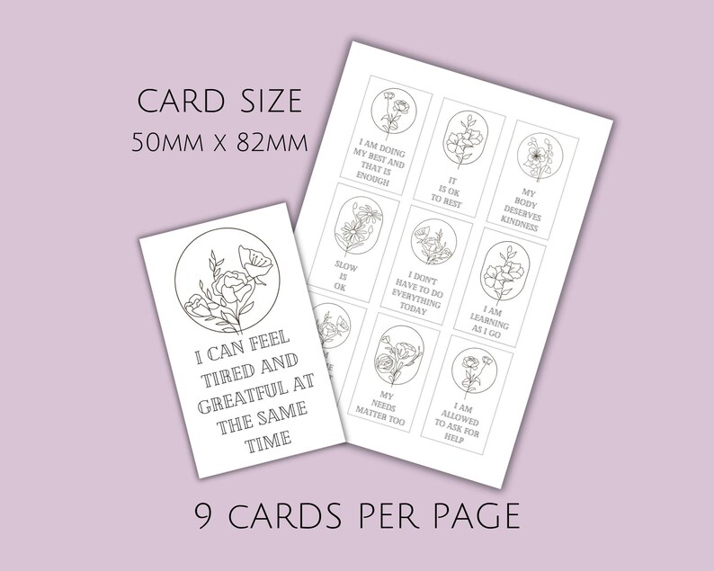 Postpartum Affirmation Cards Printable | Colouring Self Care for New ...