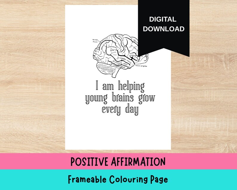 Teacher Appreciation Gift Printable Brain Decor Affirmation: Frameable ...