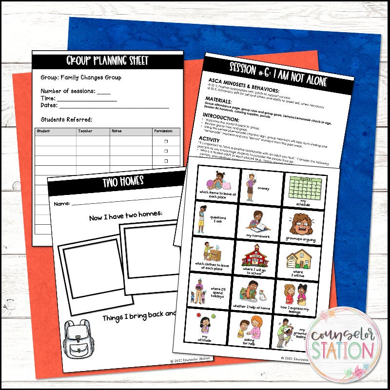 Family Changes Divorce and Separation Group Counseling Curriculum - Etsy