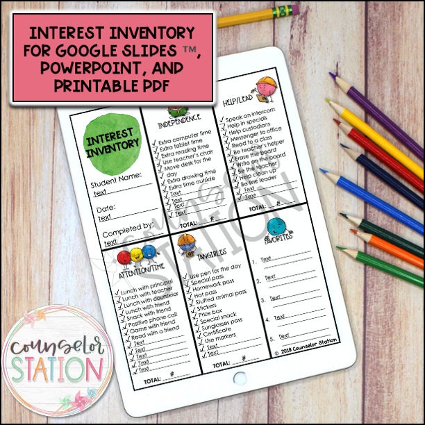 Student Interest Inventory Reward Menus/reinforcement Surveys - Etsy