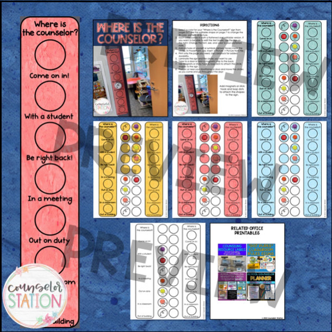 Where is the Counselor? Printable Office Door Signs for School ...