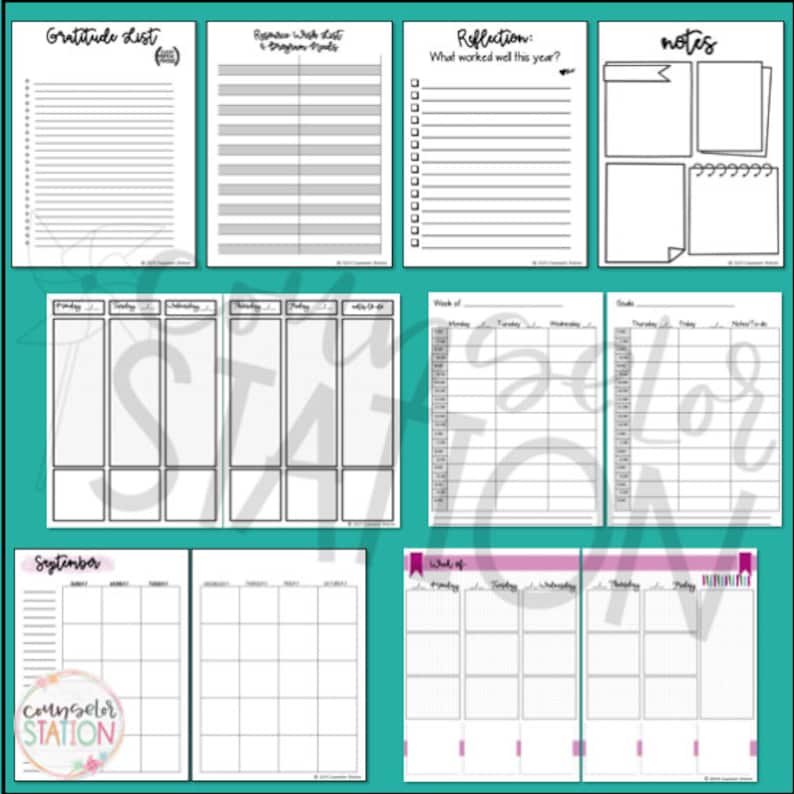 School Counselor Planner and Binder - Printable, Editable, and Undated ...