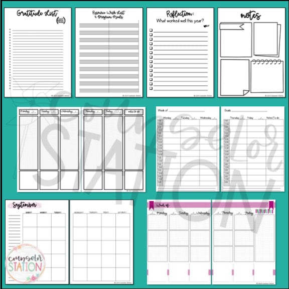 School Counselor Planner and Binder - Printable, Editable, and Undated ...