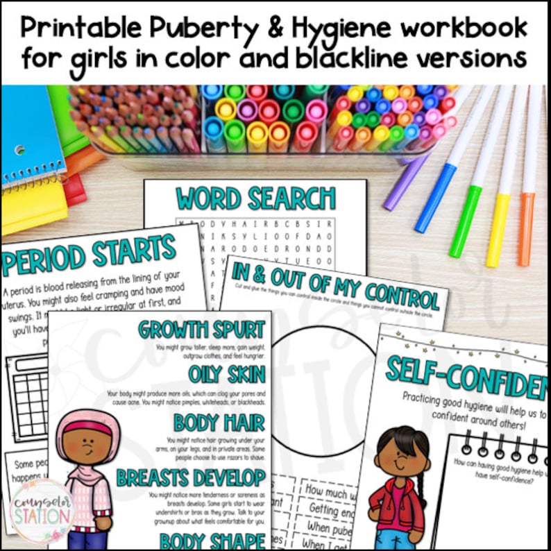 Puberty and Personal Hygiene Workbook for 4th, 5th, 6th Grade Girls ...