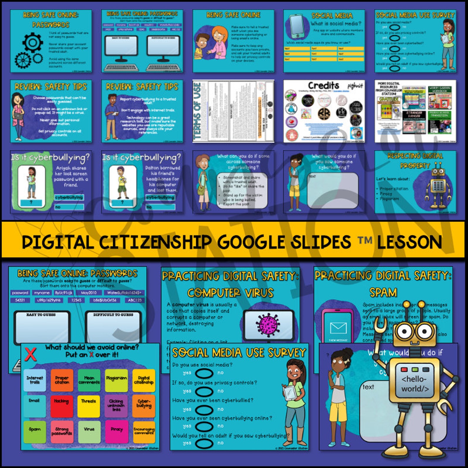 Digital Citizenship, Internet Safety, & Cyberbullying Digital Lesson ...
