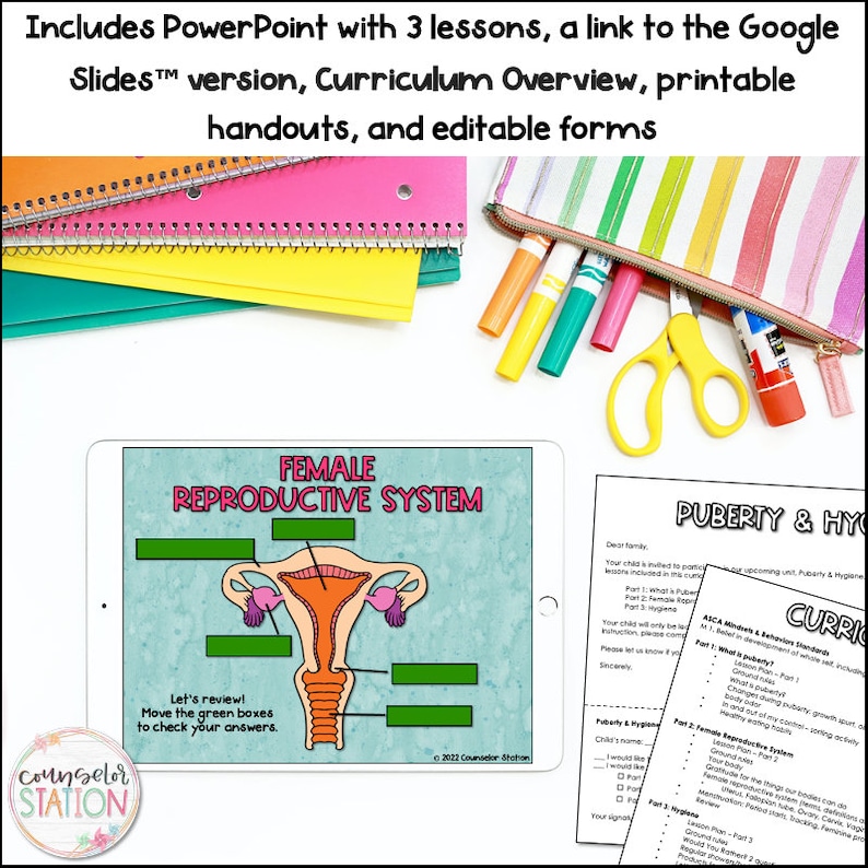 Puberty & Hygiene for Girls 3-lesson Digital Health Unit With Printable ...