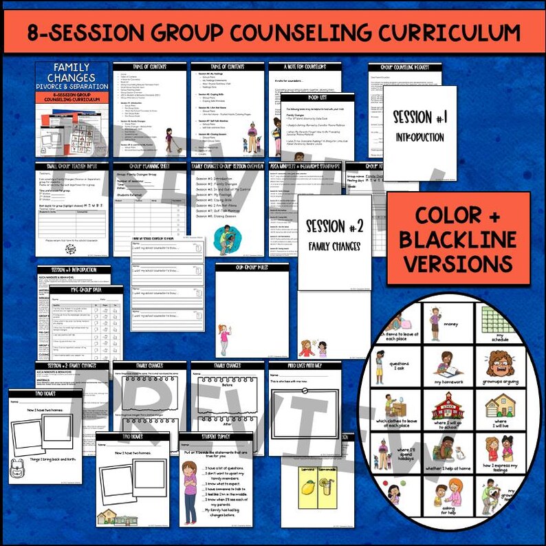 Family Changes Divorce and Separation Group Counseling Curriculum - Etsy