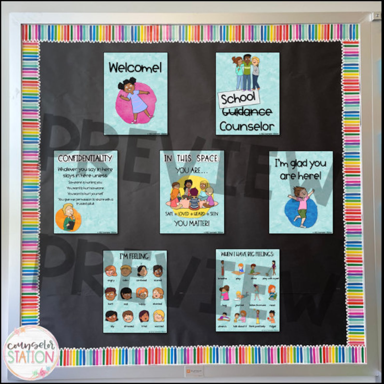 School Counselor Bulletin Board Printable Posters for Counseling Office ...
