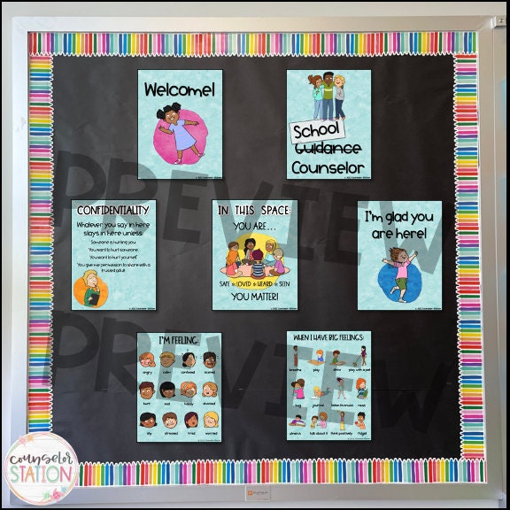 School Counselor Bulletin Board Printable Posters for Counseling Office ...