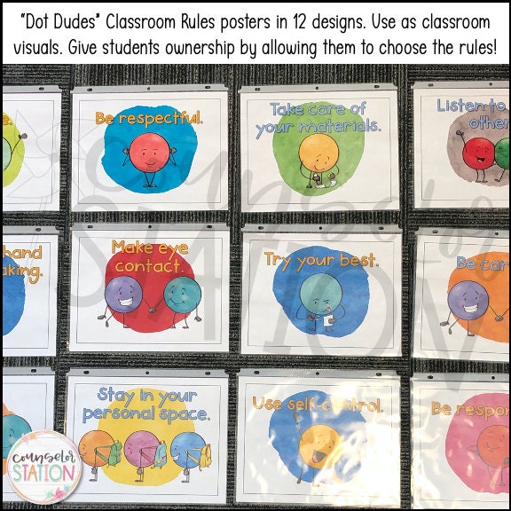 Classroom Rules & Expectations Posters With "dot Dudes" - Etsy