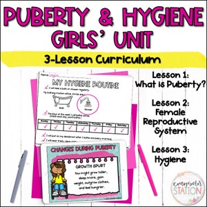 Puberty & Hygiene for Girls 3-lesson Digital Health Unit With Printable ...