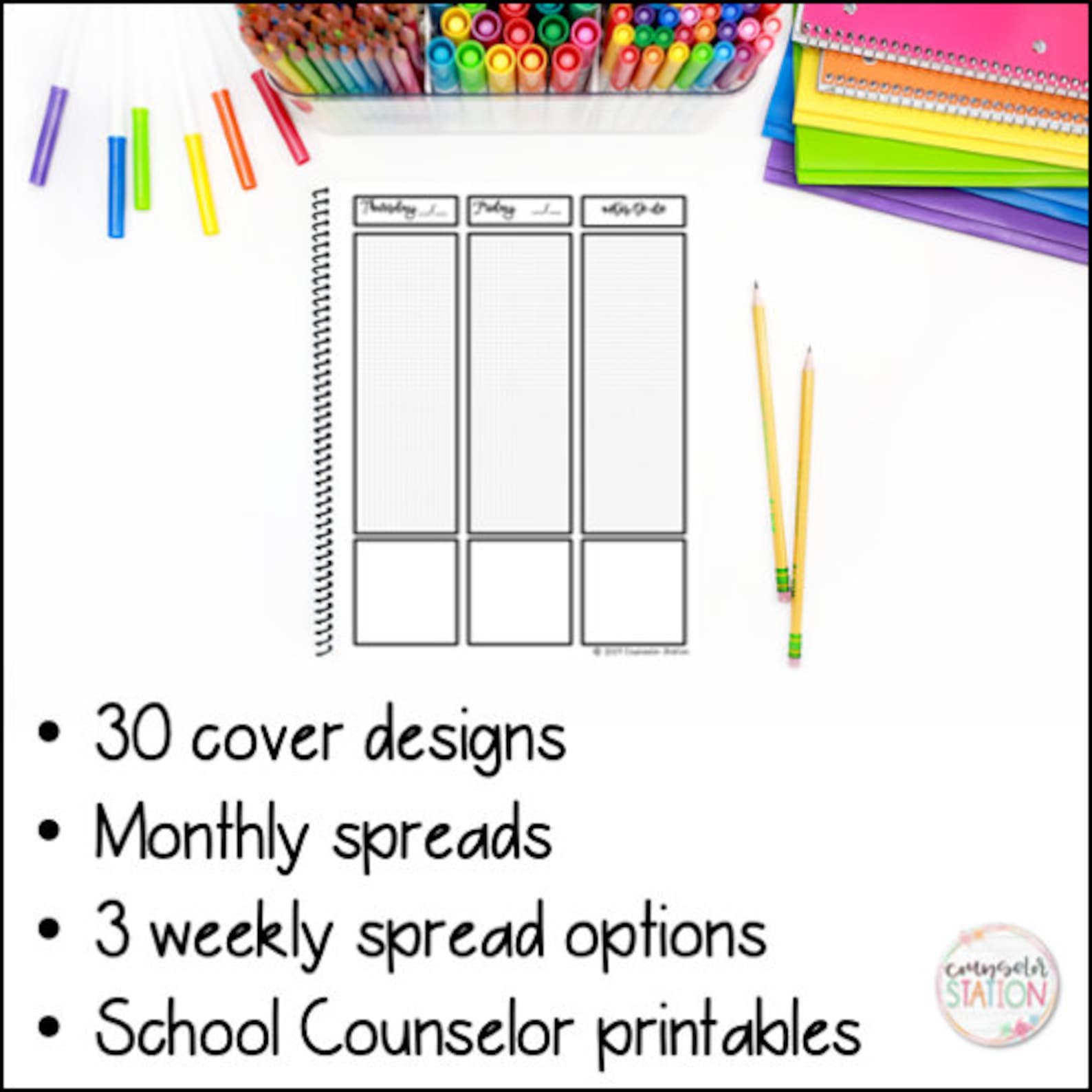 School Counselor Planner and Binder - Printable, Editable, and Undated ...