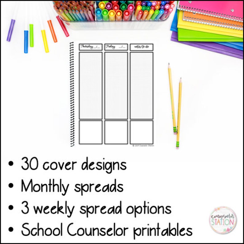 School Counselor Planner and Binder - Printable, Editable, and Undated ...