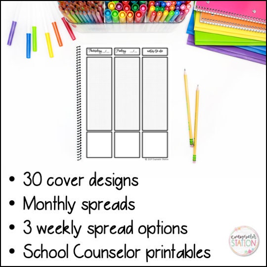 School Counselor Planner and Binder - Printable, Editable, and Undated ...