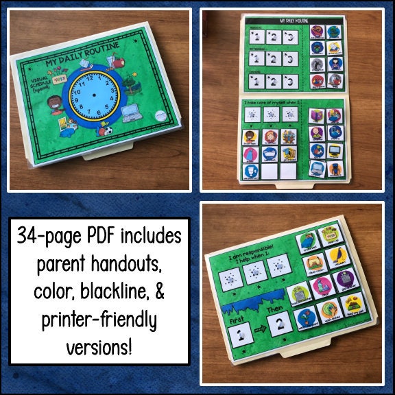 Homeschool & Home Routines Visual Schedule Lap Book - Etsy