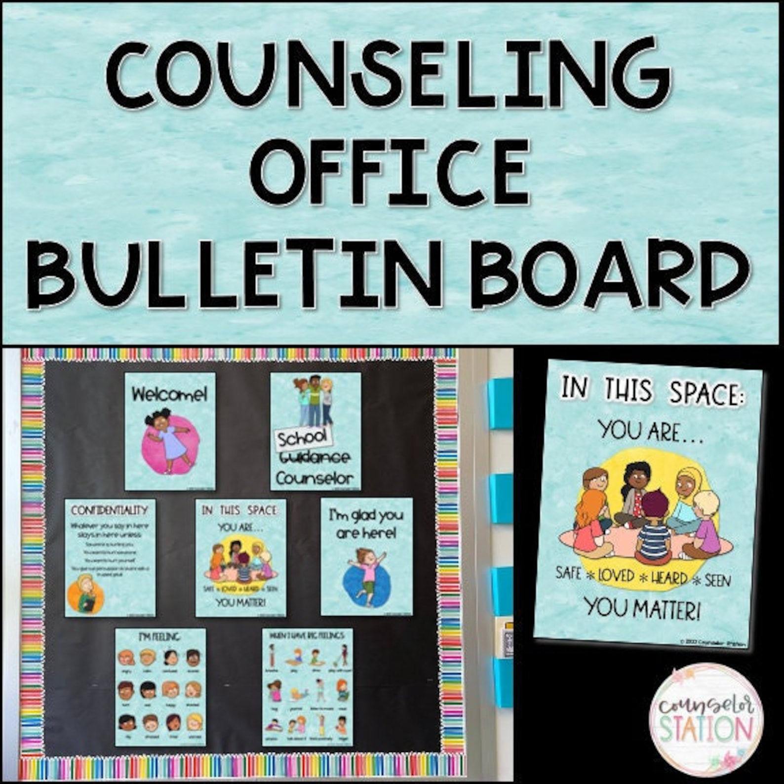 School Counselor Bulletin Board Printable Posters for Counseling Office ...