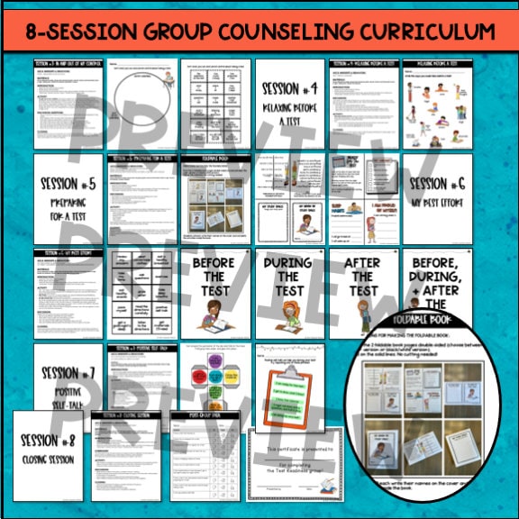 Test Anxiety Group Counseling 8-session Curriculum - Etsy